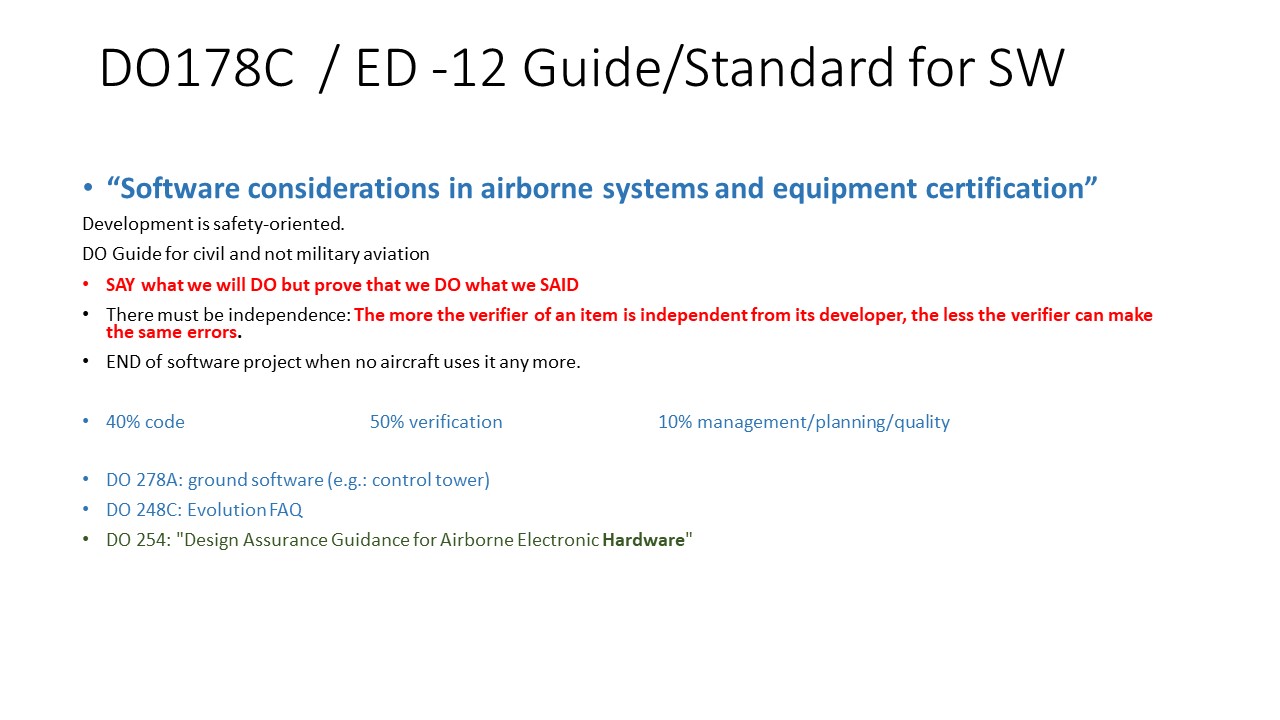 MediaPOD - Standard Aeronautique Logiciel Do178